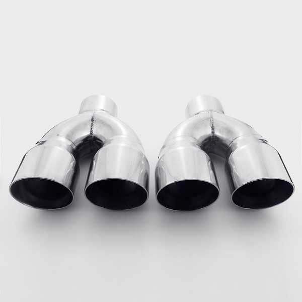 1 Pair Quad 3" Out Exhaust Tips 2.25" In 9" Long Dual Wall 304 ...