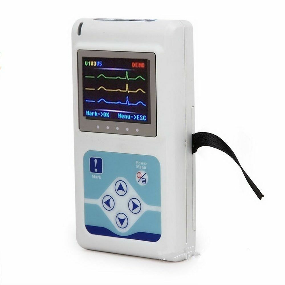TLC9803 3 Channel Holter 24h ECG Analyzer EKG Recorder USB PC Software ...