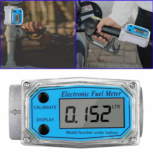 LCD Digital Turbine Flow Meter Gas Oil Fuel