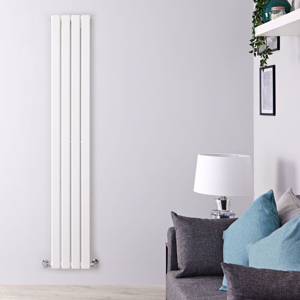 Flat Bar Single White Designer Vertical Radiator 4 Bars C010 Lynwood ...