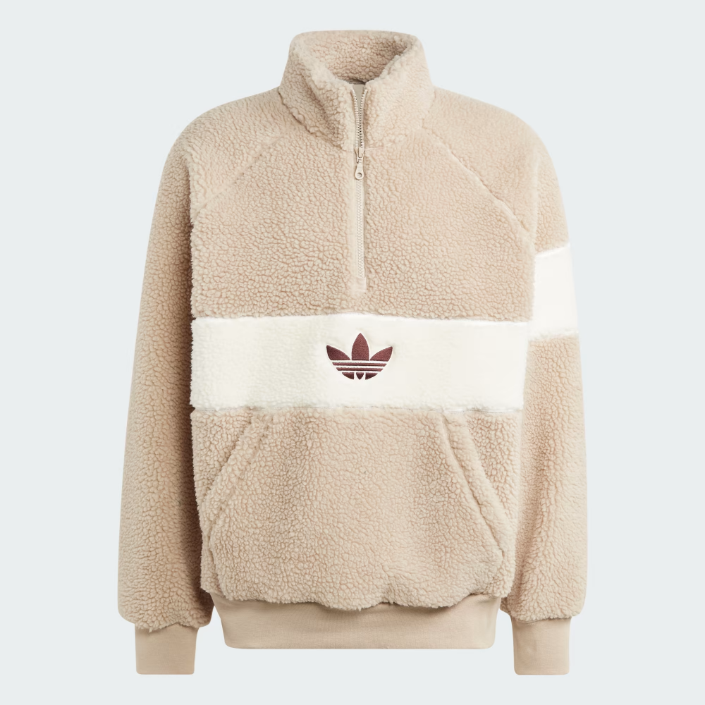New Adidas Mens WINTER FLEECE SWEATER ANORAK JACKET HZ0719 New Adidas Mens WINTER FLEECE SWEATER ANORAK JACKET HZ0719