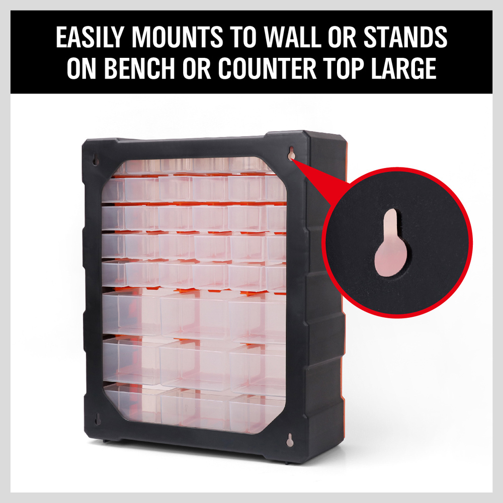 39-Drawers Storage Cabinet- Plastic Tool Box Bin Chest Case Organizer ...