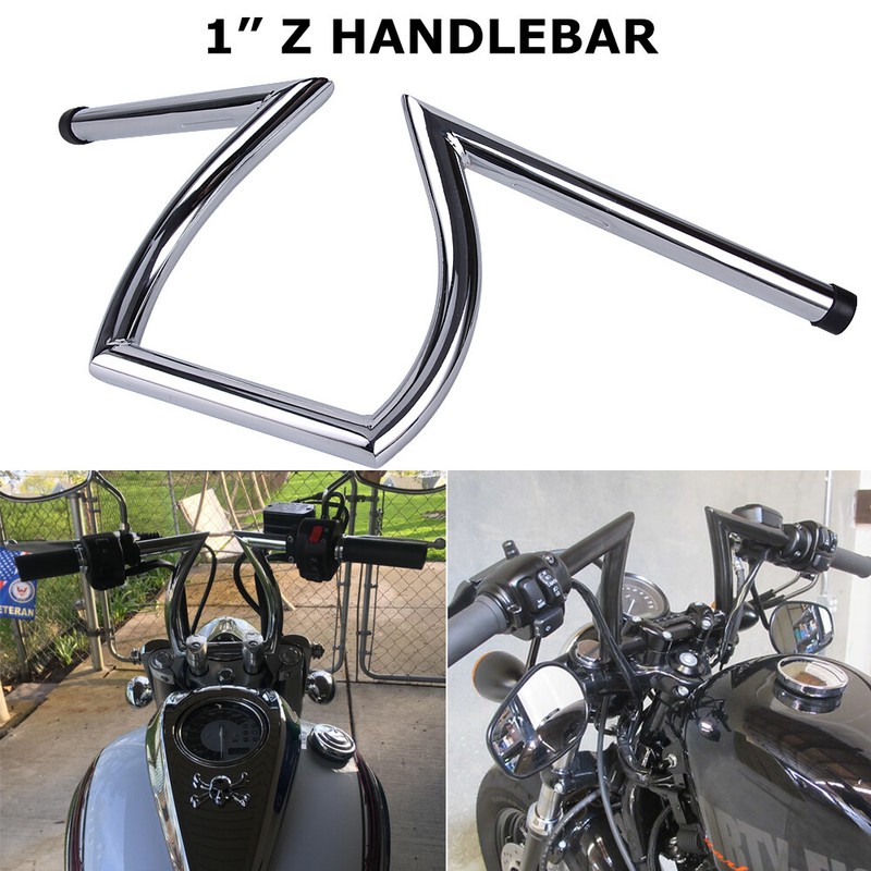 1" Handlebar Motorcycle Drag Bar Z-Bars Universal For Harley Honda ...