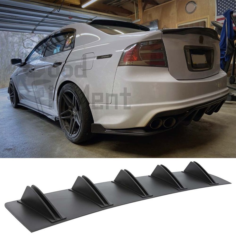 For Acura TL NSX TSX Black Rear Bumper Diffuser Splitter Shark Fins ...
