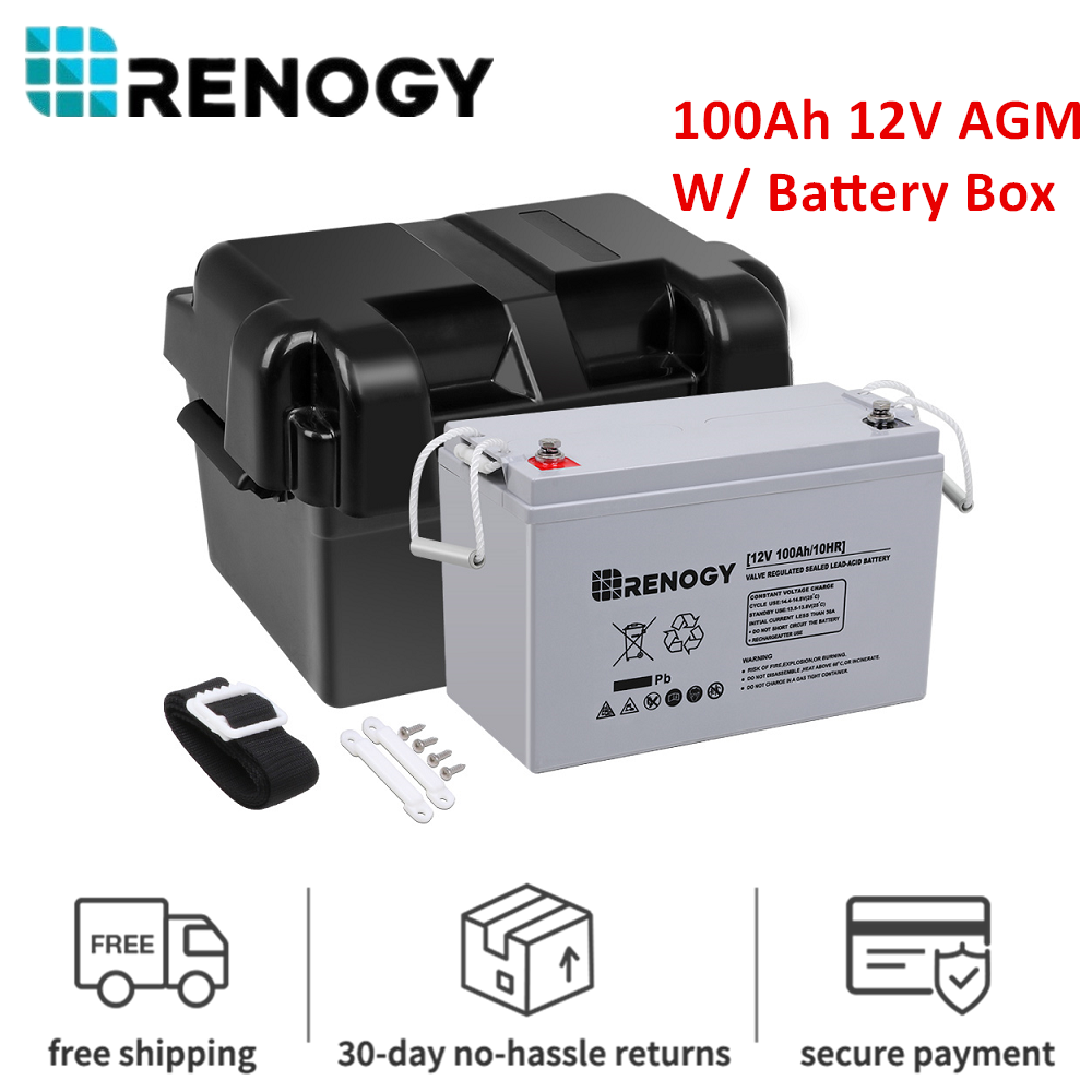 Renogy 12V 100Ah AGM Deep Cycle Battery Rechargeable