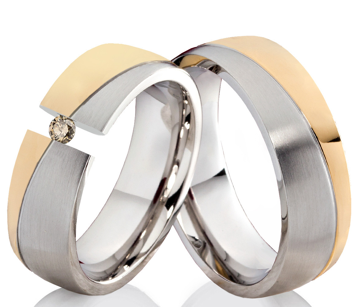 Pre-owned Frencheis 2 Eheringe Trauringe Mit Echtem Diamant ...