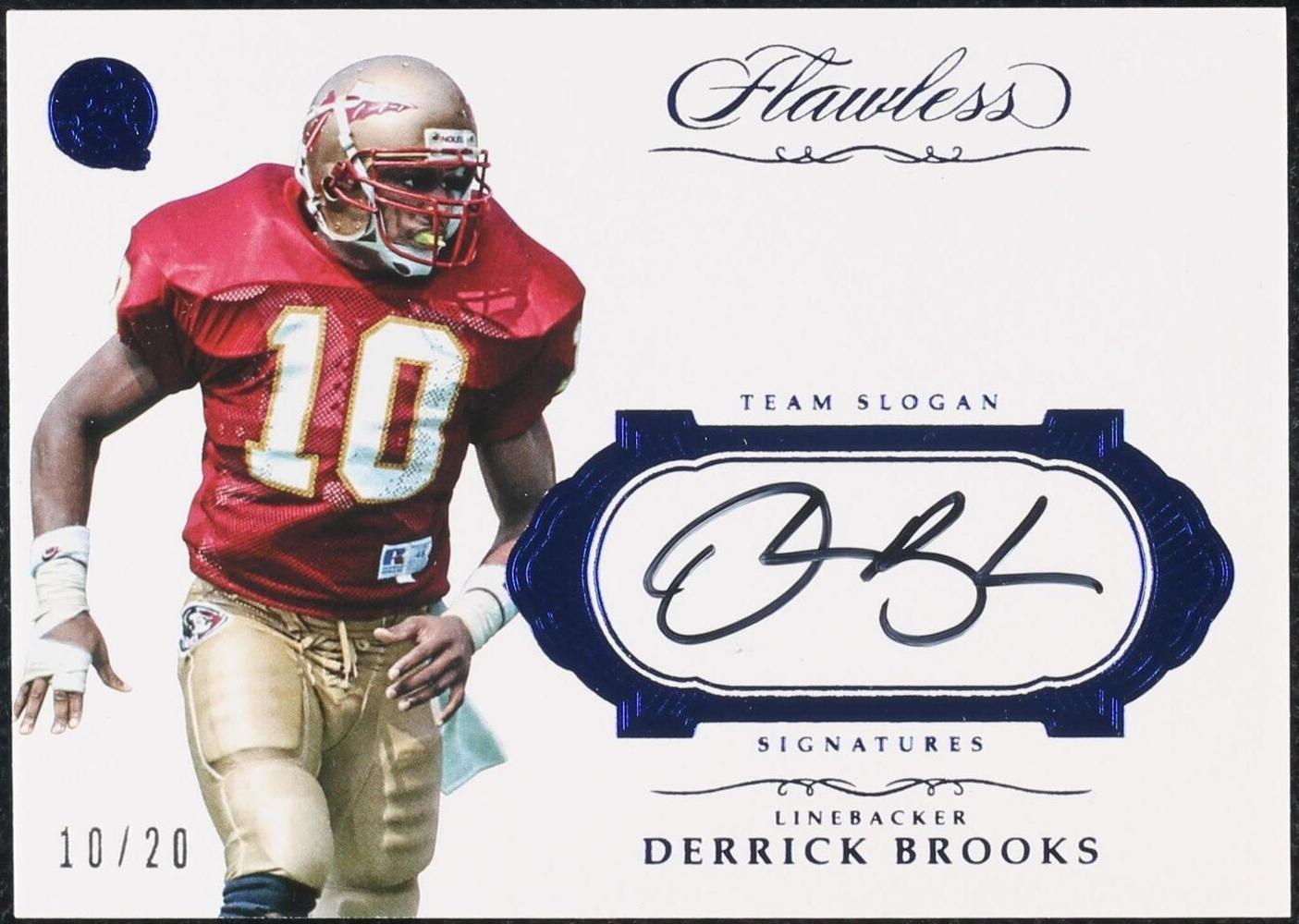 2017 Panini Flawless Collegiate - Team Slogan Signatures Derrick Brooks ...