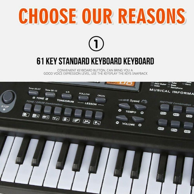 61Keys LED Digital Electric Piano Music Electronic Keyboard Organ ...