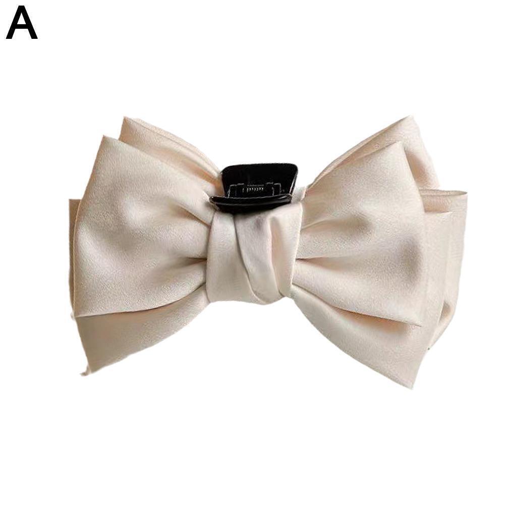 Women Double Sided Bow-knot Grab Clip Satin Big Bow Clip Large Shark ...