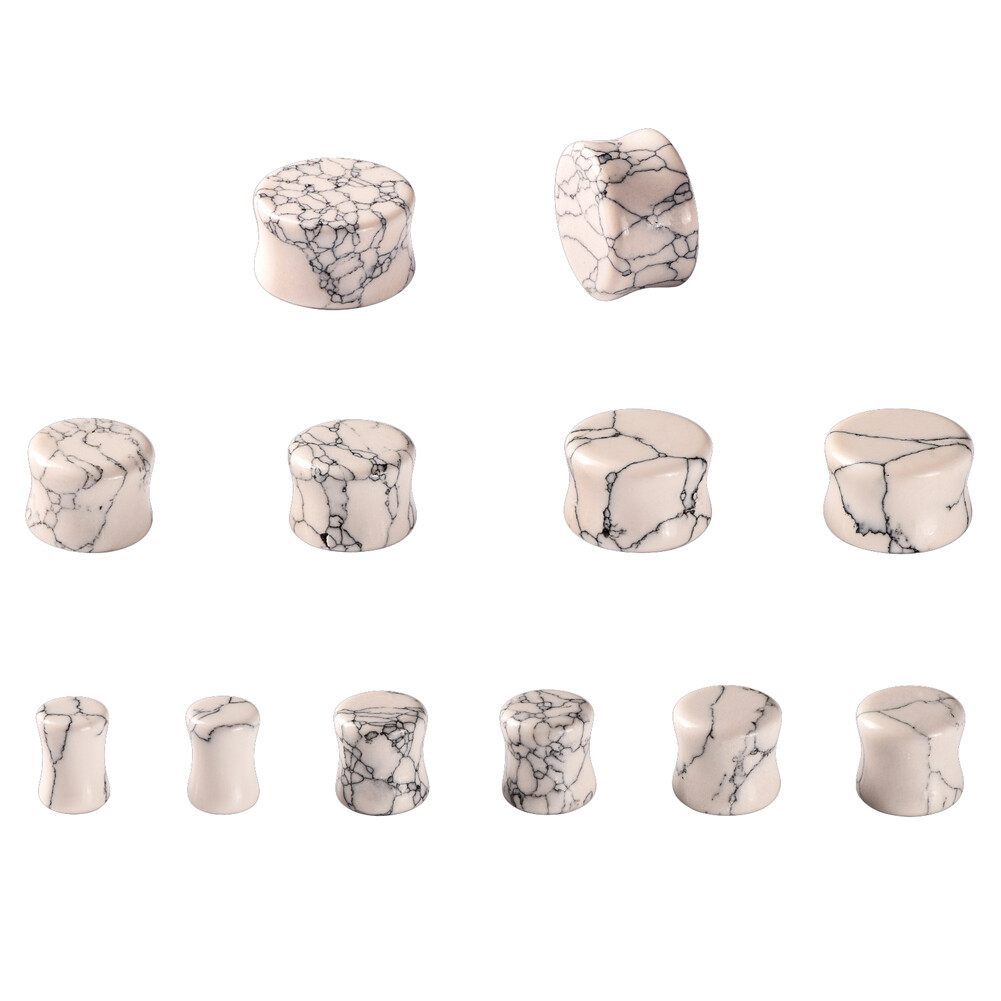 Natural Stone Ear Plugs Ear Gauges Double Flares Flesh Tunnels Saddle ...