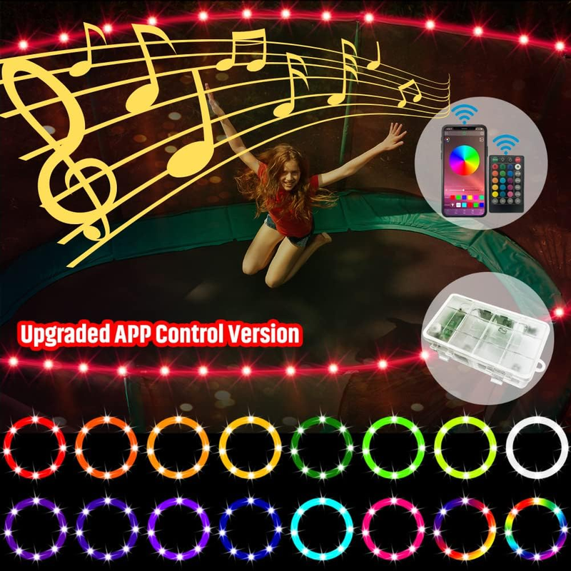 【Upgraded APP Control Version】 LED Trampoline Lights, APP