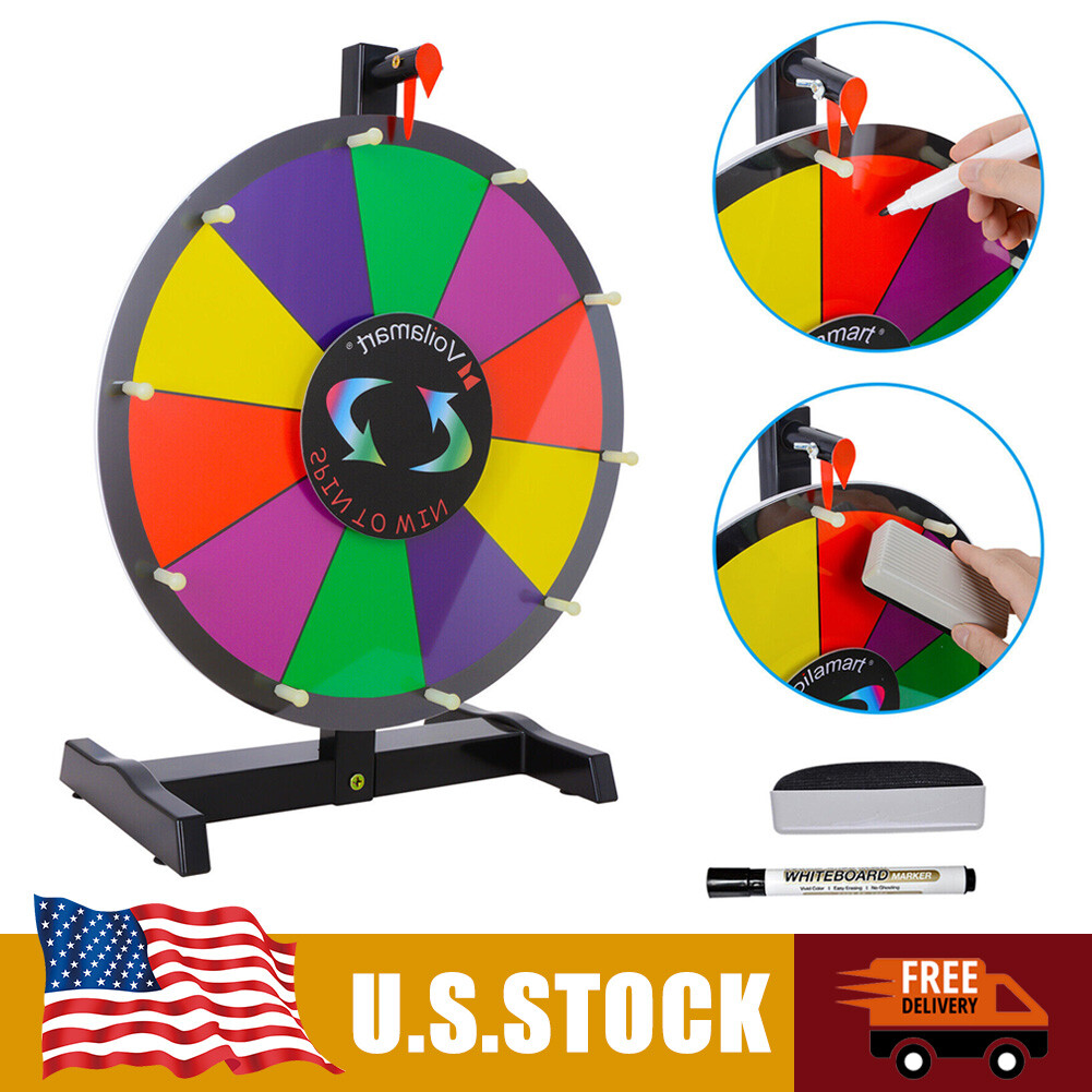15" Prize Wheel Tabletop Spinning Prize Wheel 10 Slots Spin The Wheel ...