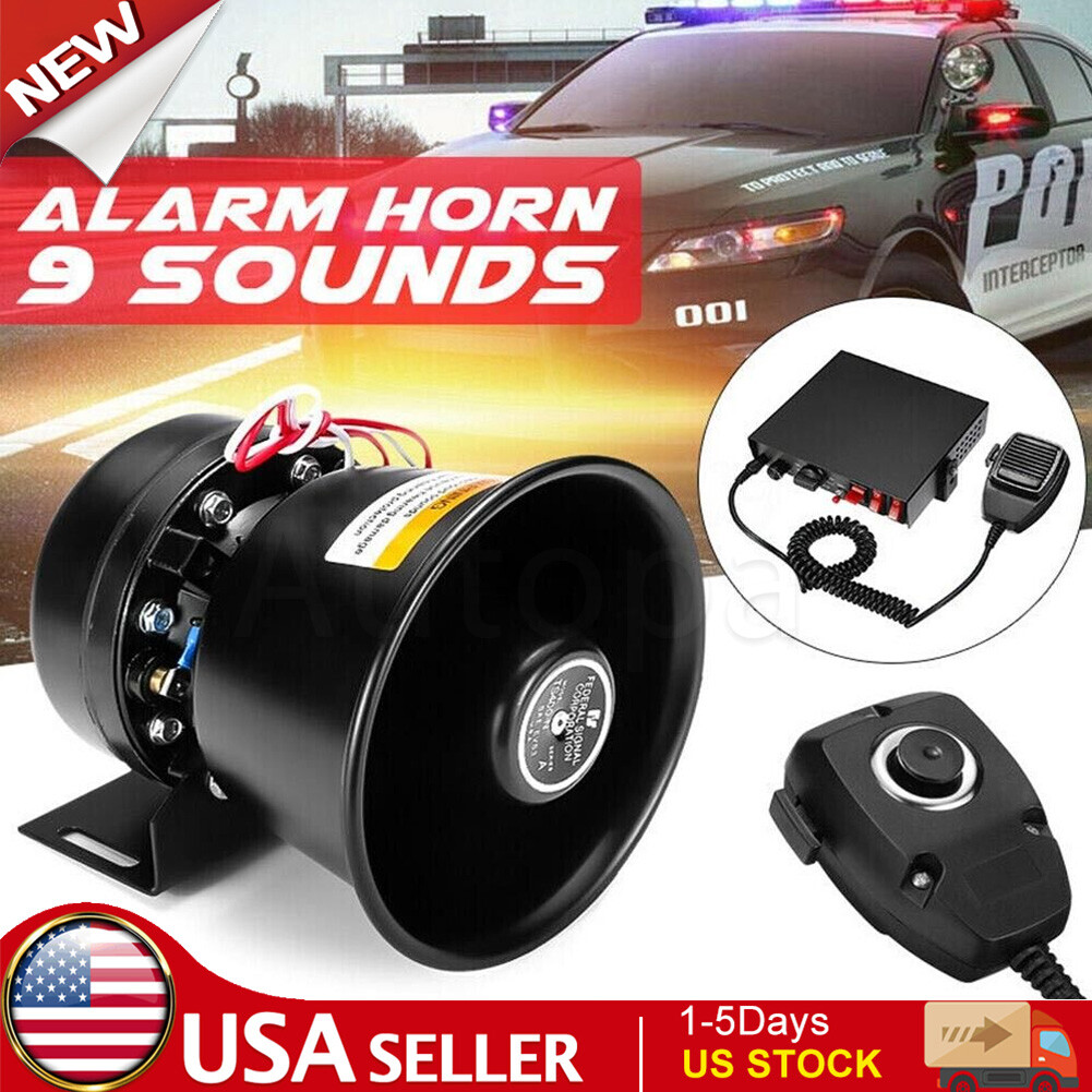 12v | Universal 400w 9 Sound Loud Car Alarm Fire Horn Siren Pa Speaker ...