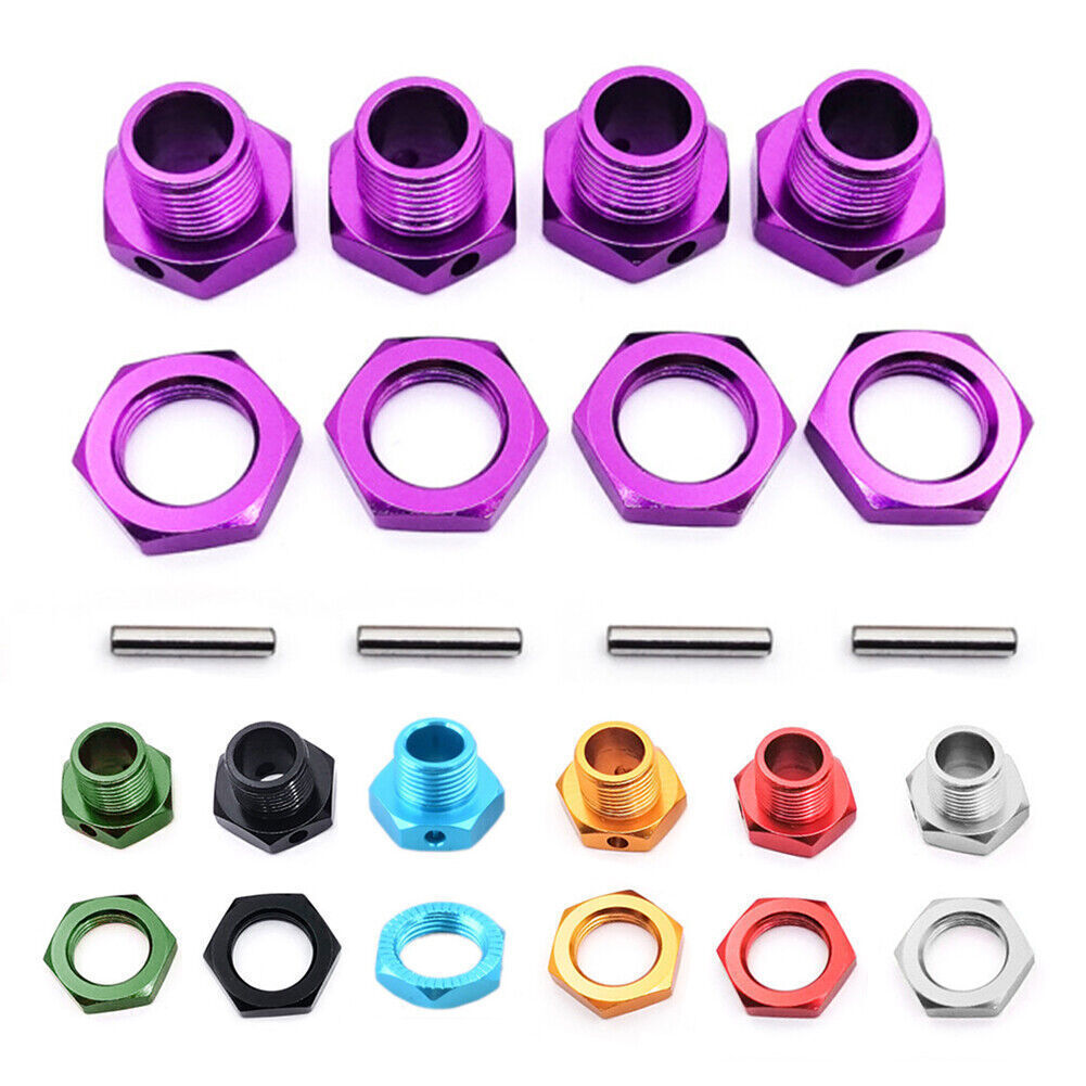 4x 17mm Wheel Rim Hex Mount Hub Nuts Red For 1/8 RC Racing HSP Traxxas ...