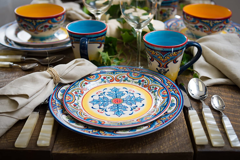 Zanzibar Collection 16 Piece Dinnerware Set Kitchen and