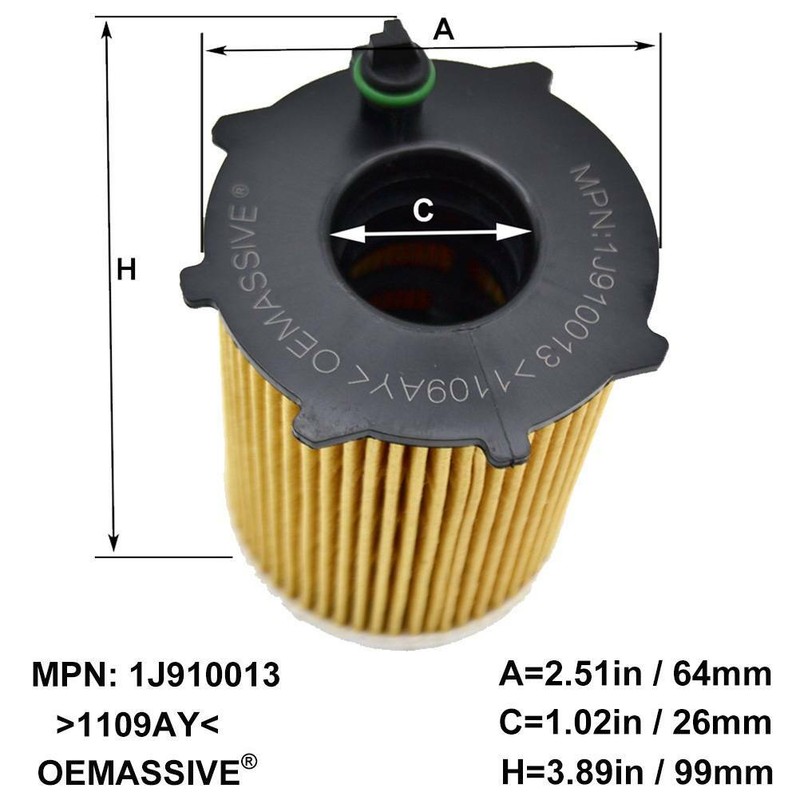 Oil Filter For Citroen Peugeot 1.4 1.6 HDI Ford 1.4 1.5 1.6 TDCI Diesel ...