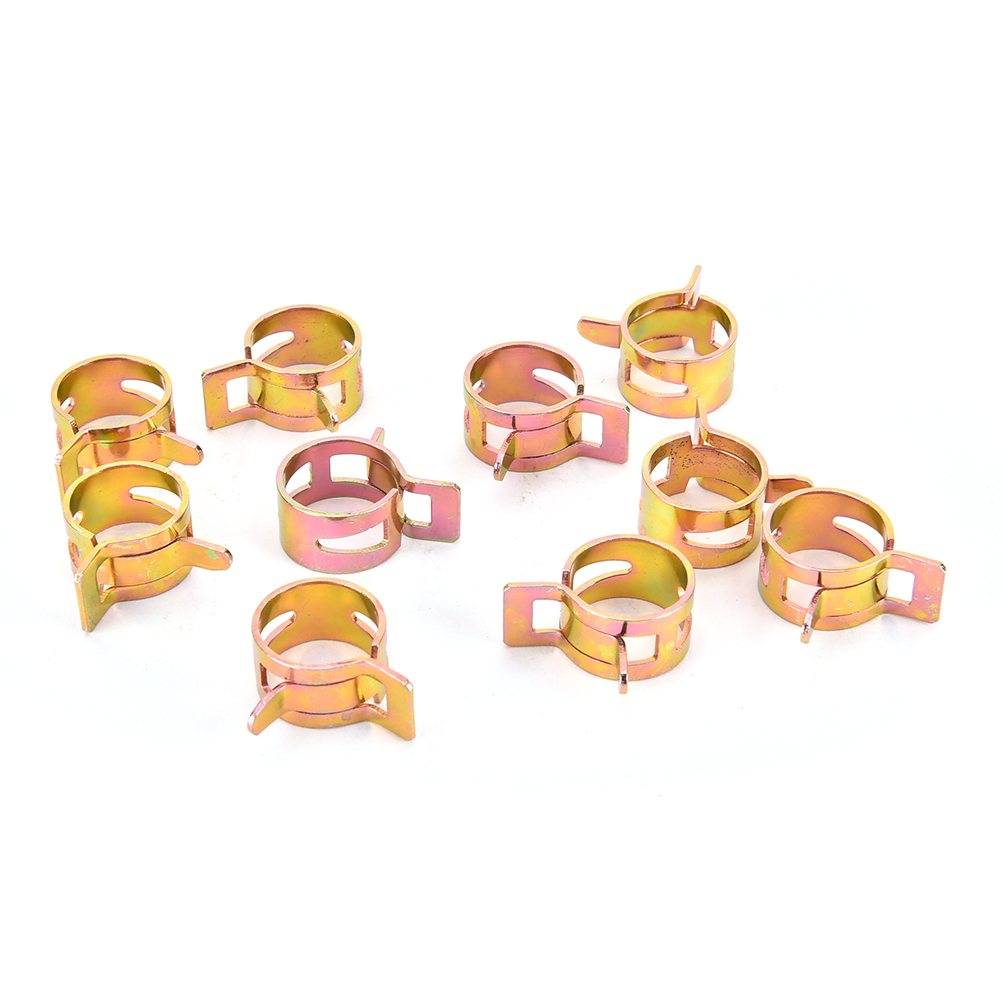 10 x Spring Pipe Clip Oil Water Air Tube Clamps Spring Band Type ...
