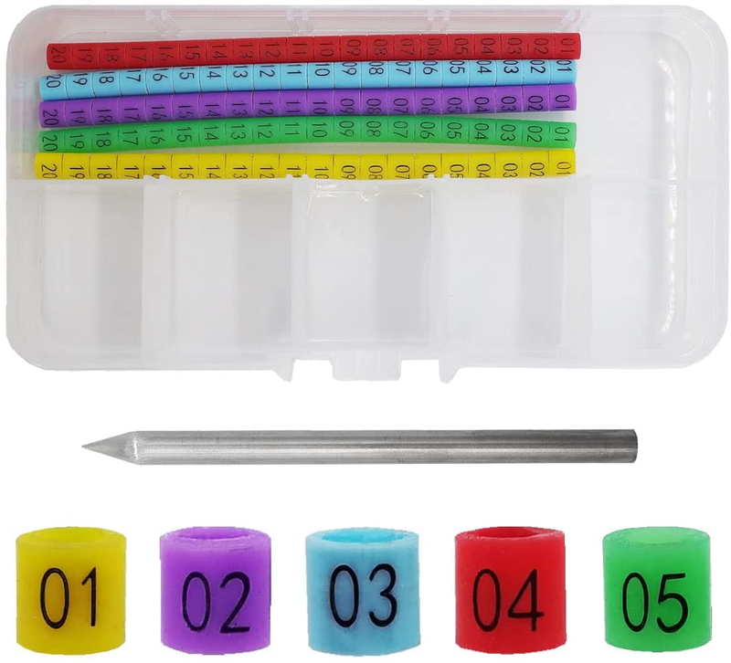 FOIBURELY 100 Pcs Numbered Bird Ring Leg Bands