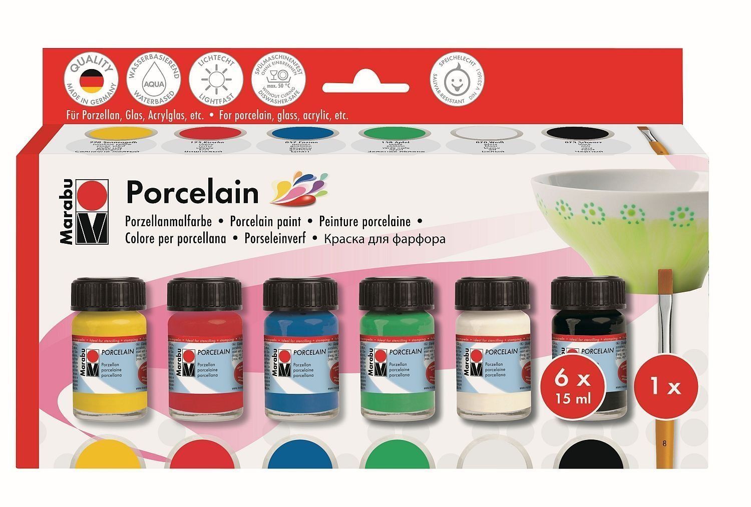 Marabu Porcelain Ceramic Painting Set Non Bake Assortment 110500087 eBay