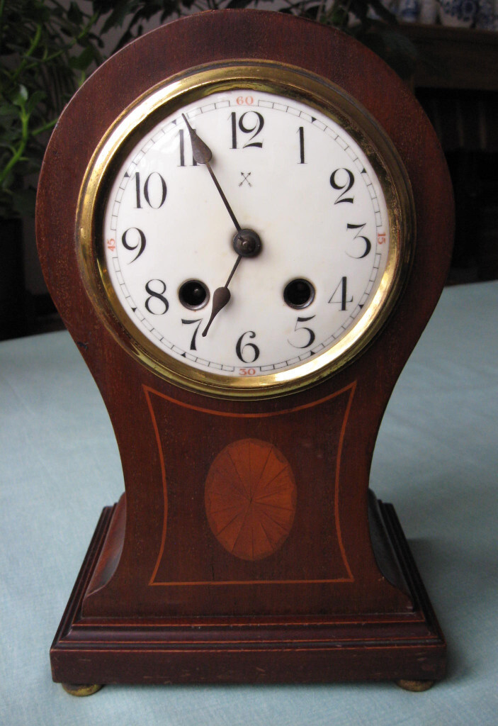 Edwardian Crossed Arrows balloon mantel clock by H.A.C. Hamburg ...