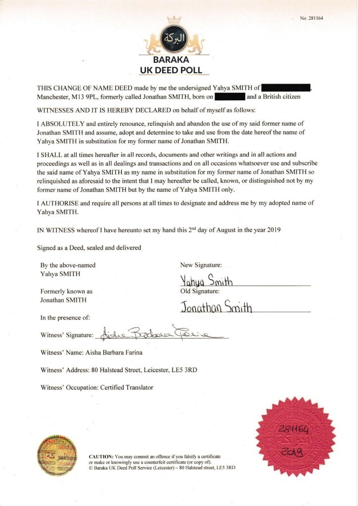UK Deed Poll Service Deed Of Change Of Name UK Government Accepted 