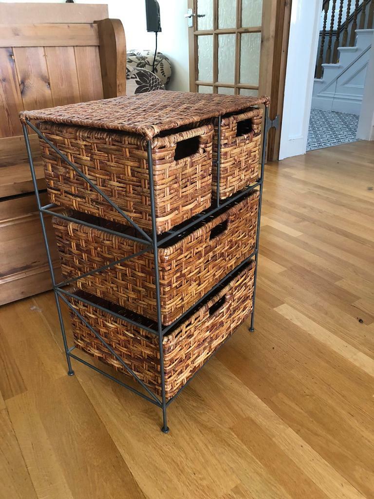 Wicker drawer unit | in Ashford, Surrey | Gumtree