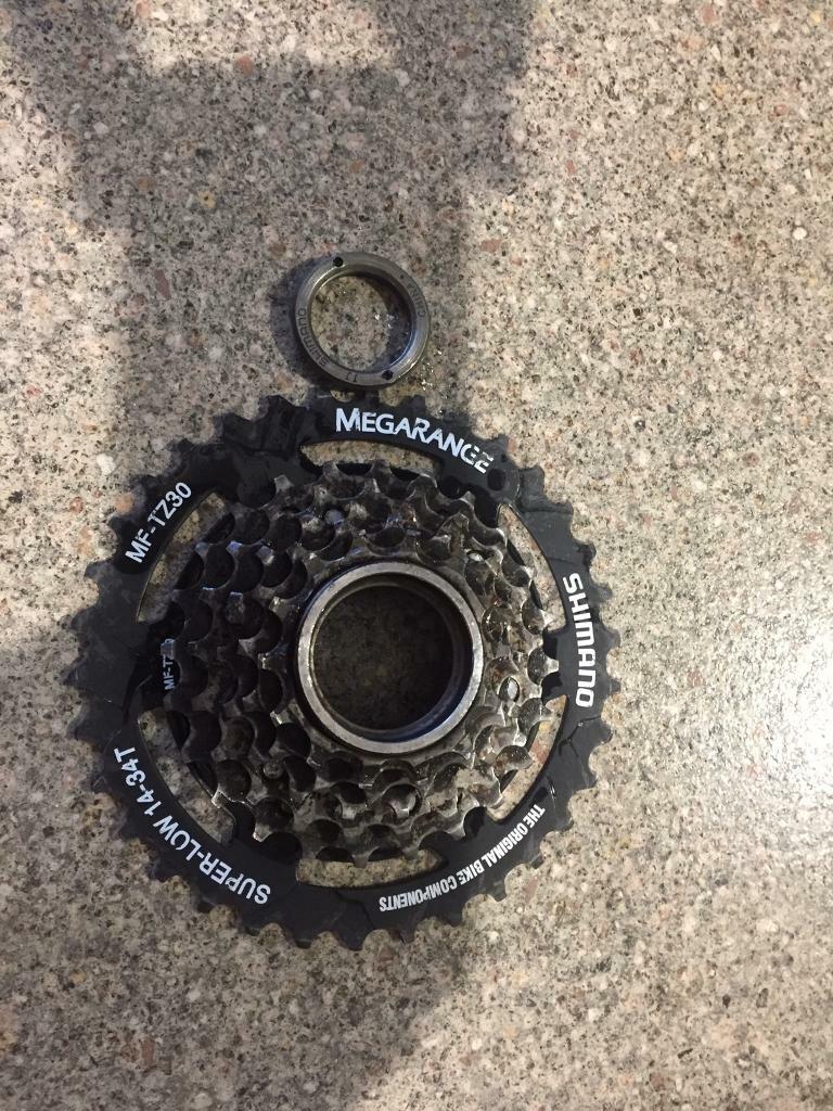 SHIMANO TZ30 6 SPEED MEGA RANGE FREEWHEEL SCREW ON CASSETTE 14/34 TEETH ...