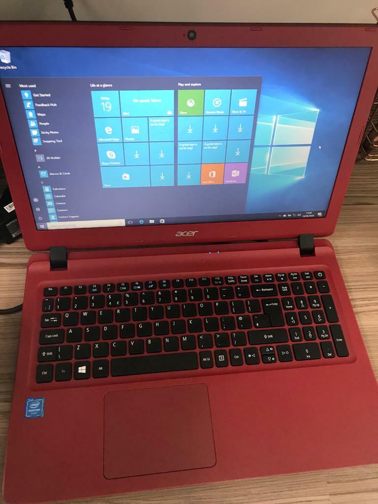 Red acer laptop HUGE 1tb hard drive slim with windows 10 can deliver ...