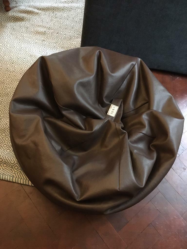Brown leather look bean bag free to a good home | in Harrow, London ...