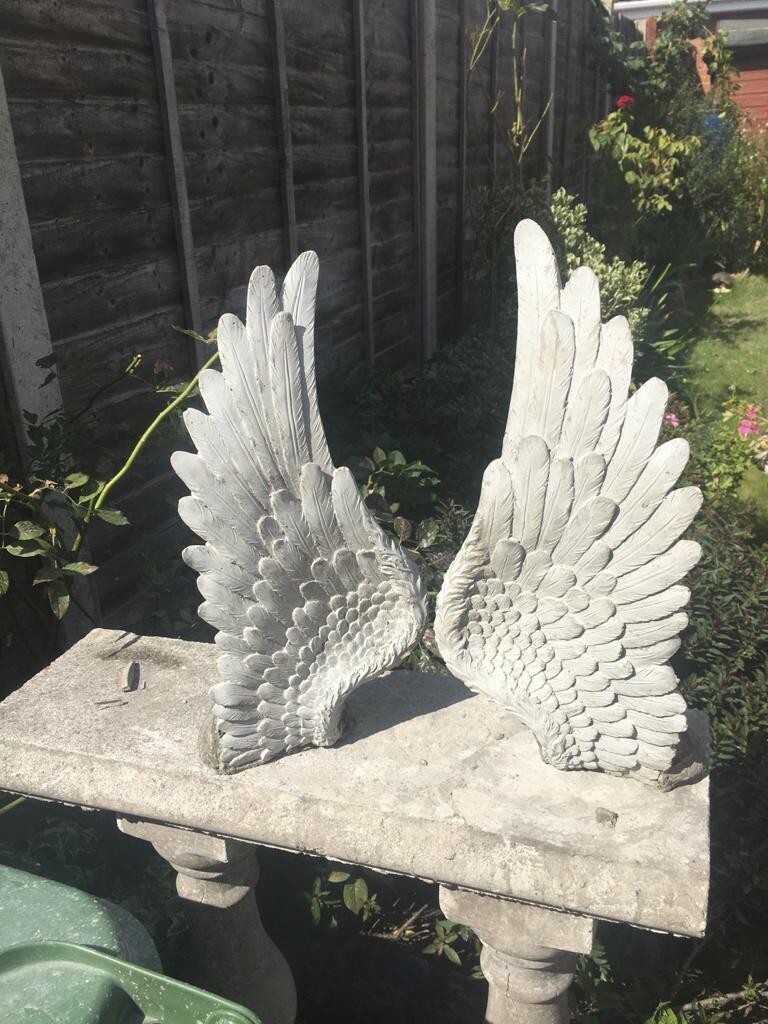 Pair of Beautifully detailed Standing Stone Angel Wings | in Clapham ...