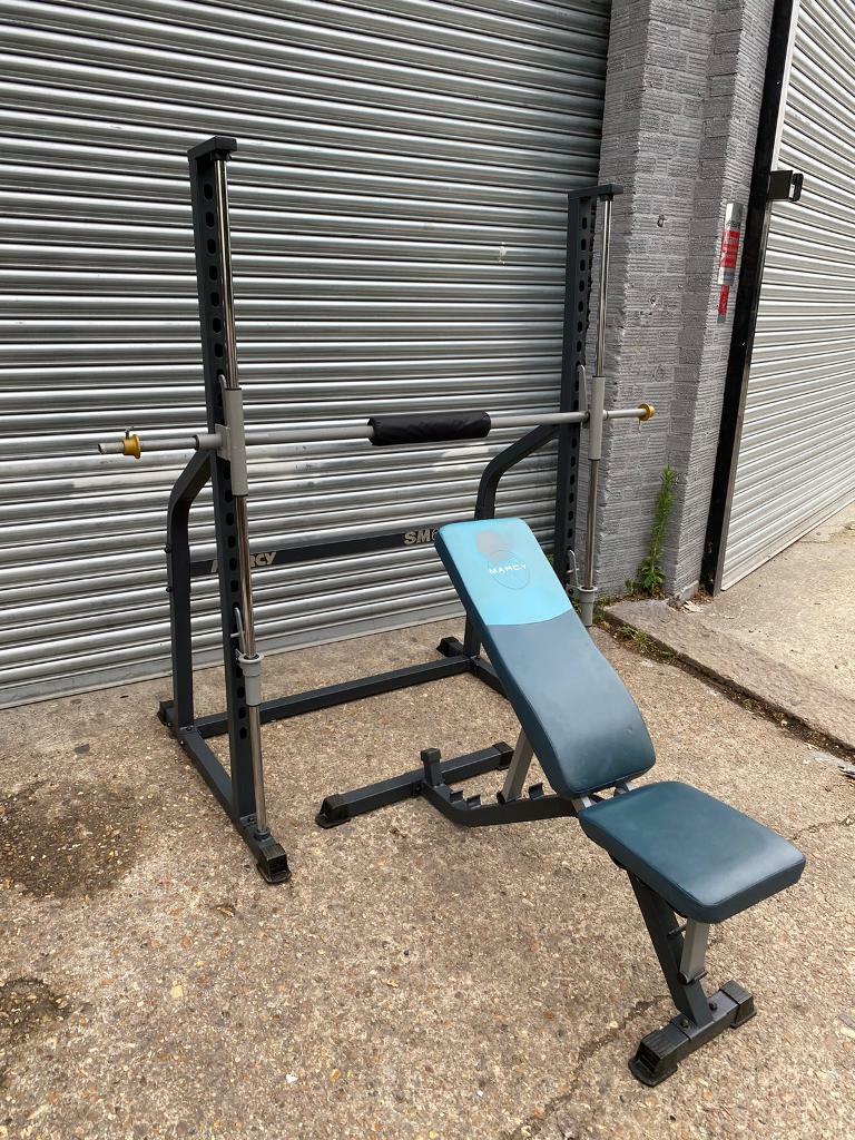 FREE DELIVERY MARCY SM600 SMITH MACHINE & ADJUSTABLE WEIGHTS BENCH GOOD ...