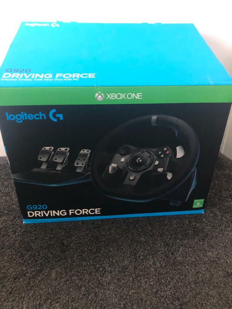 Logitech xbox one steering wheel,paddels,hand brake, gear shifter | in ...