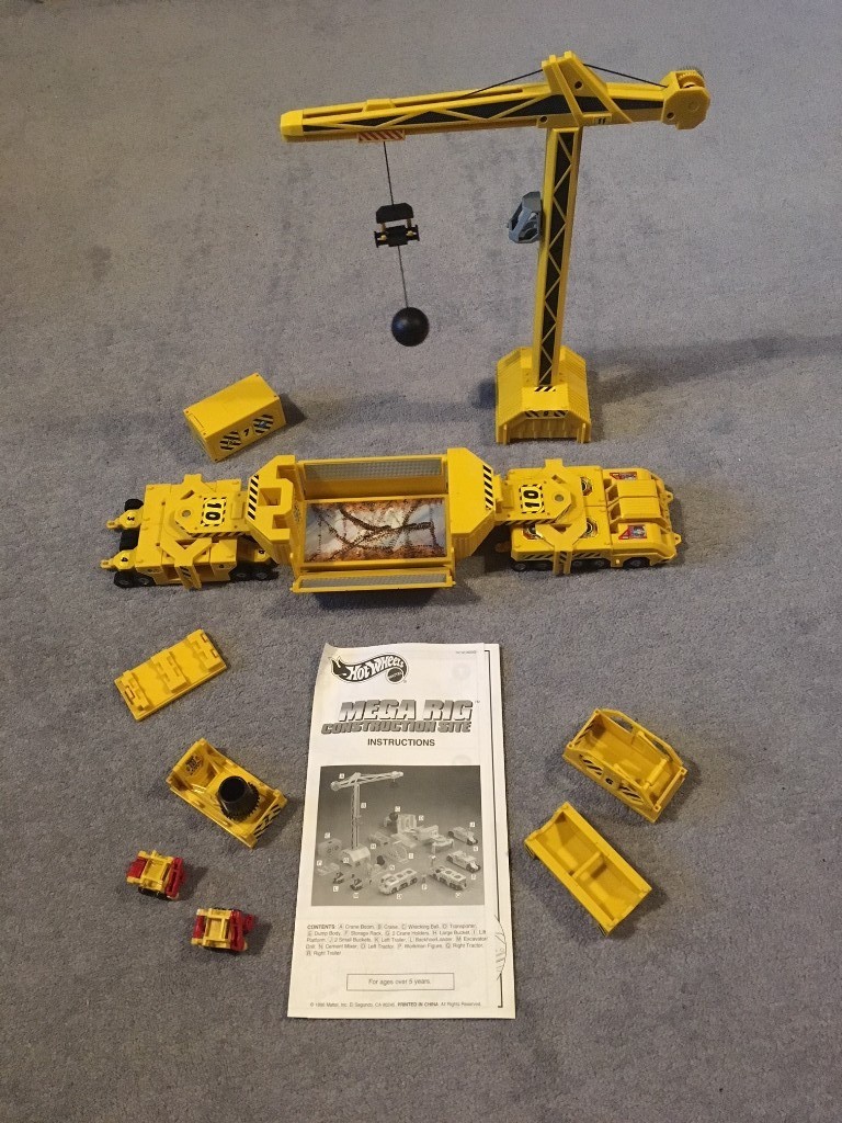 Mattel Hot Wheels Construction Site Mega Rig Rare Vintage Toy Play Set ...
