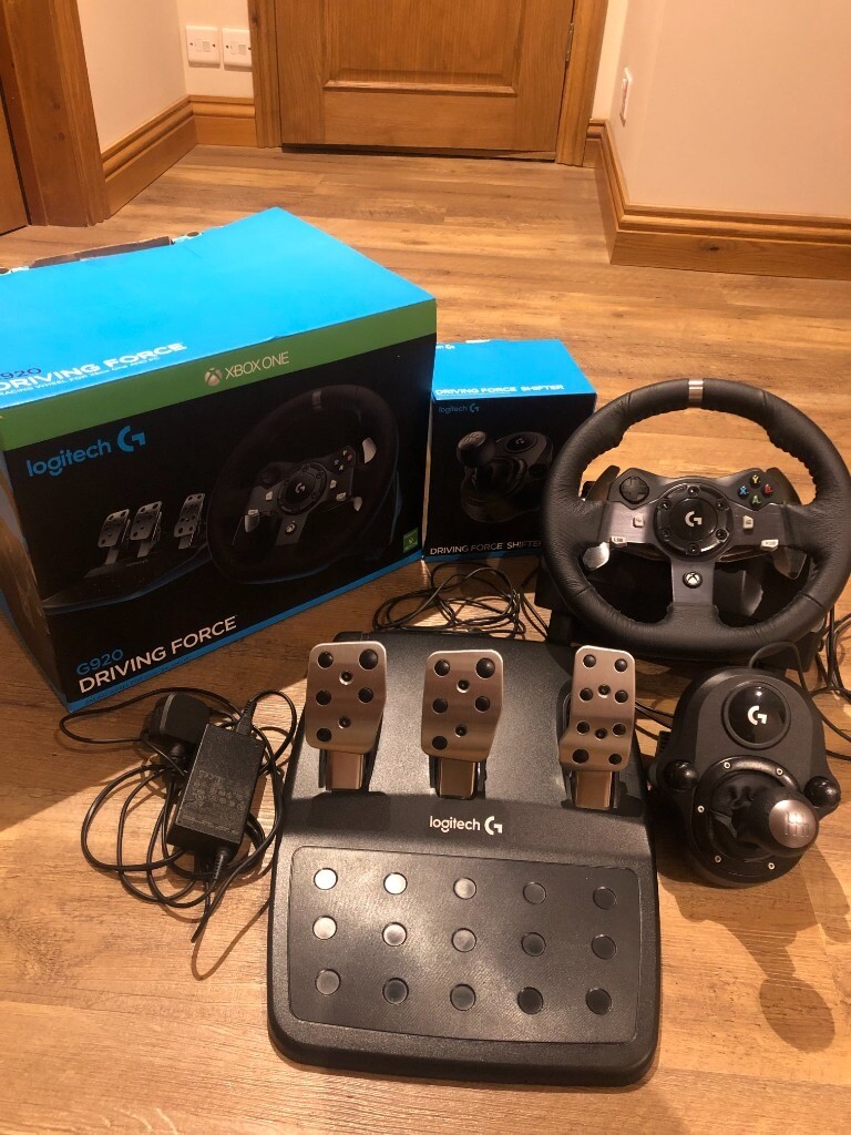 Logitech G920 Driving Force racing wheel with pedals and shifter | in ...