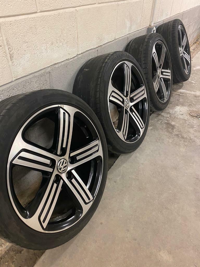 VW GOLF R MK7 MK7.5 ALLOYS WHEELS WITH TYRES IN ORIGINAL EXCELLENT ...