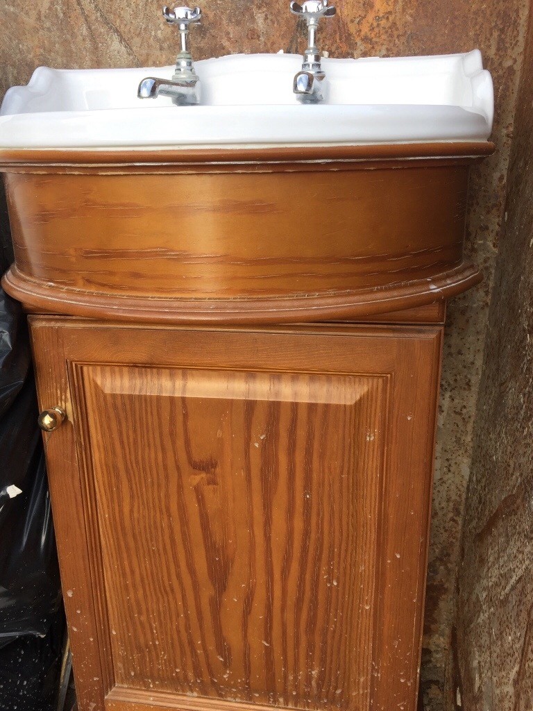 Pine Bathroom Vanity Unit / Ohio Large Rustic Oak Bathroom Vanity Unit ...
