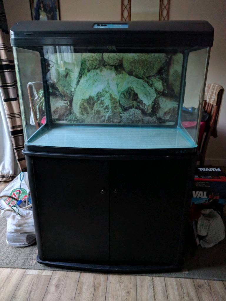 LAC (Jebo) R390 Fish Tank & Cabinet, Filter, Lights, Pump & LED Bubble ...