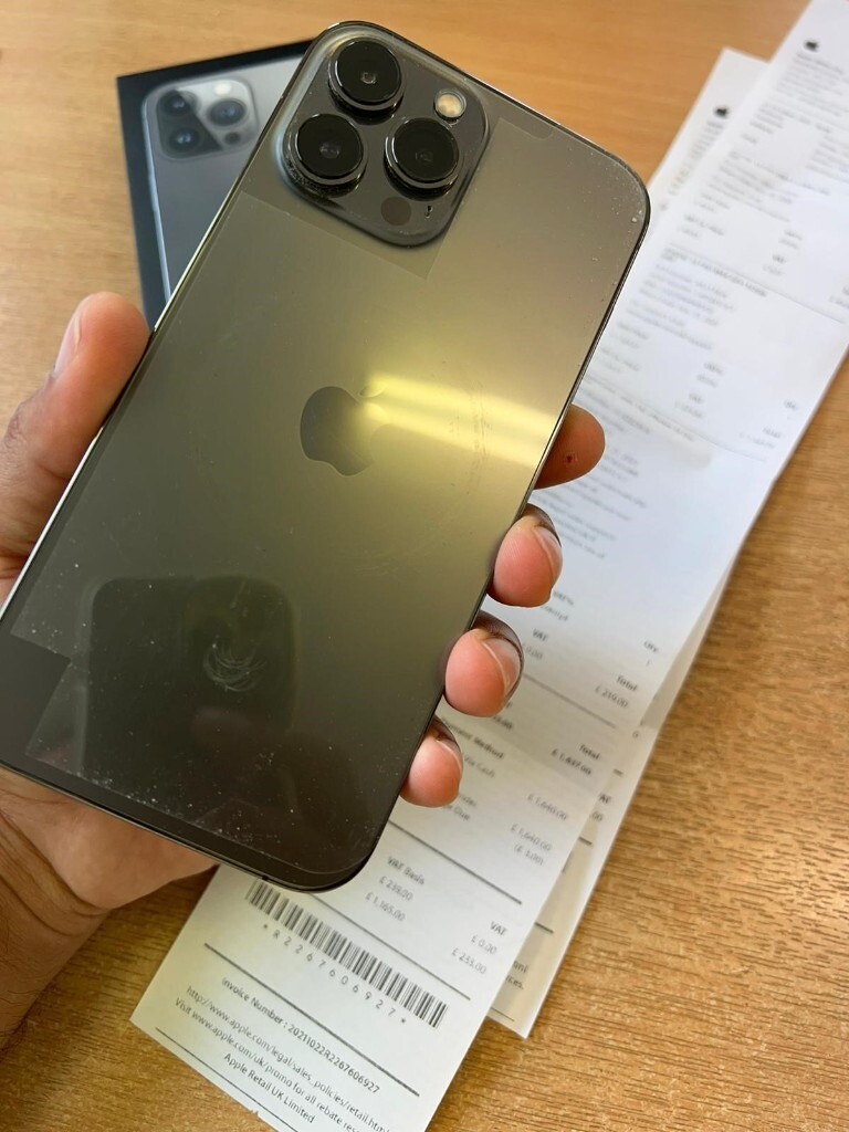 NEW CONDITION IPHONE 13 PRO MAX BLACK 512GB WITH RECEIPT UNLOCKED WITH ...