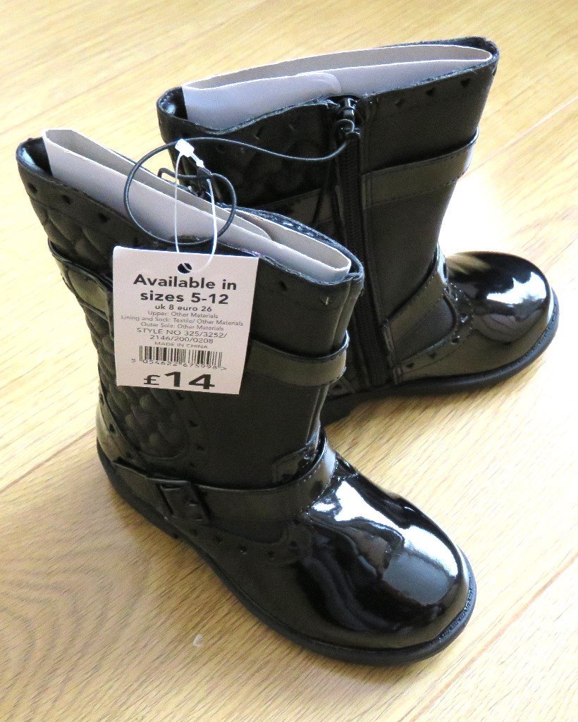 Brand New Girls School Black Boots - size 8 | in Mitcham, London | Gumtree