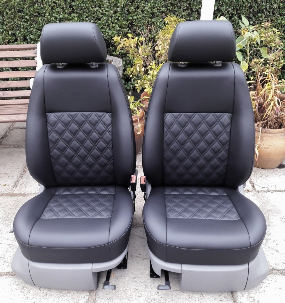 VW CADDY LEATHER-LOOK SEATS with DOUBLE BENTLEY STITCH T5 new interior ...