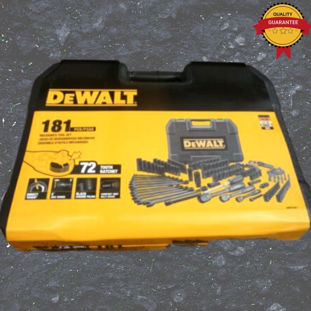DEWALT 181 Piece Mechanics Tool Kit Spanner Socket Set Tools Black ... DEWALT 181 Piece Mechanics Tool Kit Spanner Socket Set Tools Black ...