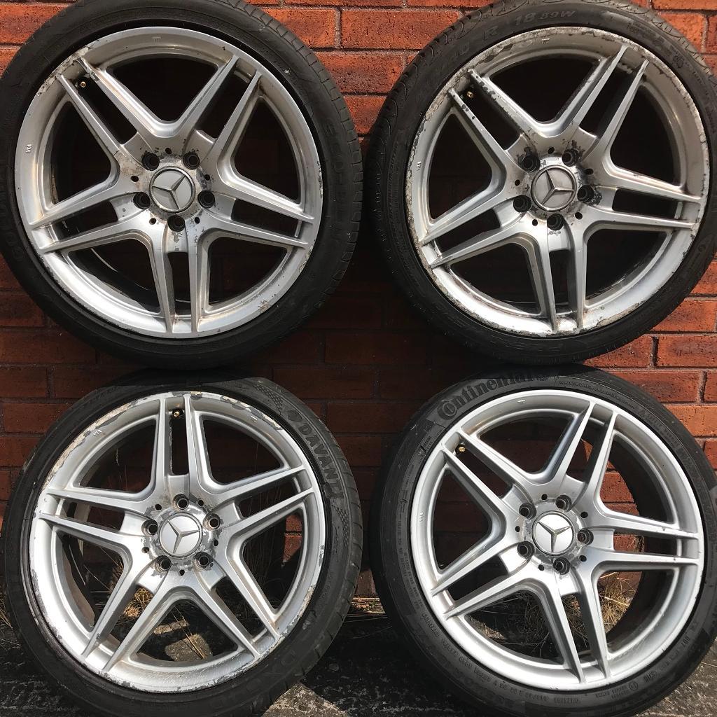 Mercedes Benz 18 inch amg style alloy wheels & tyres C Class alloys E ...