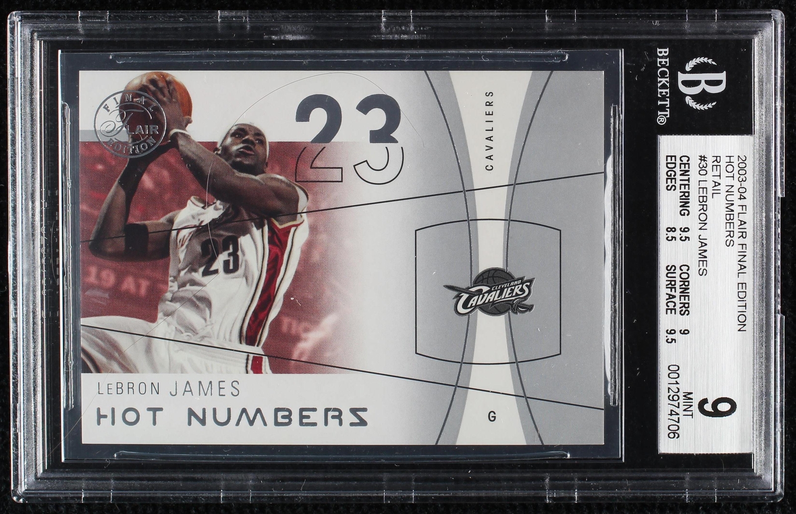 2003-04 Flair Final Edition - Hot Numbers #30 HN LeBron James /500 (RC ...
