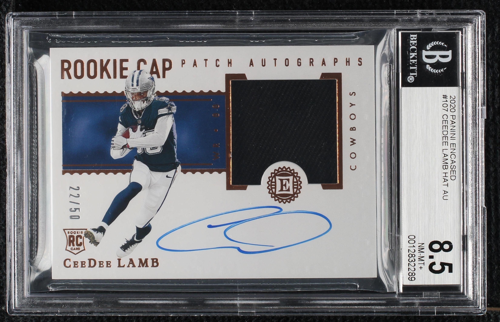 2020 Panini Encased - Rookie Cap Patch Autographs #107 CeeDee Lamb /50 ...