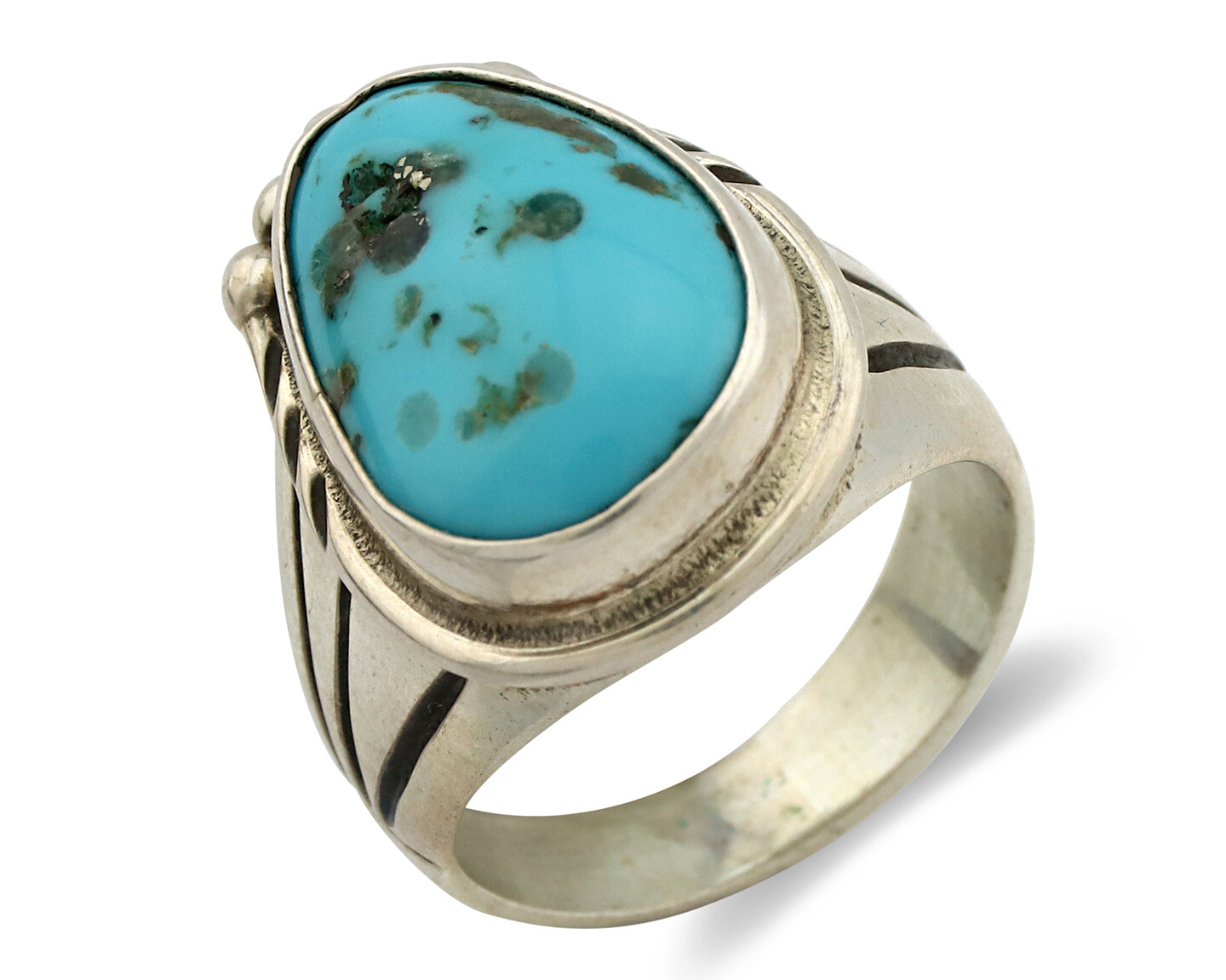 Navajo Ring .925 Silver Turquoise Mountain Native American Navajo Ring .925 Silver Turquoise Mountain Native American