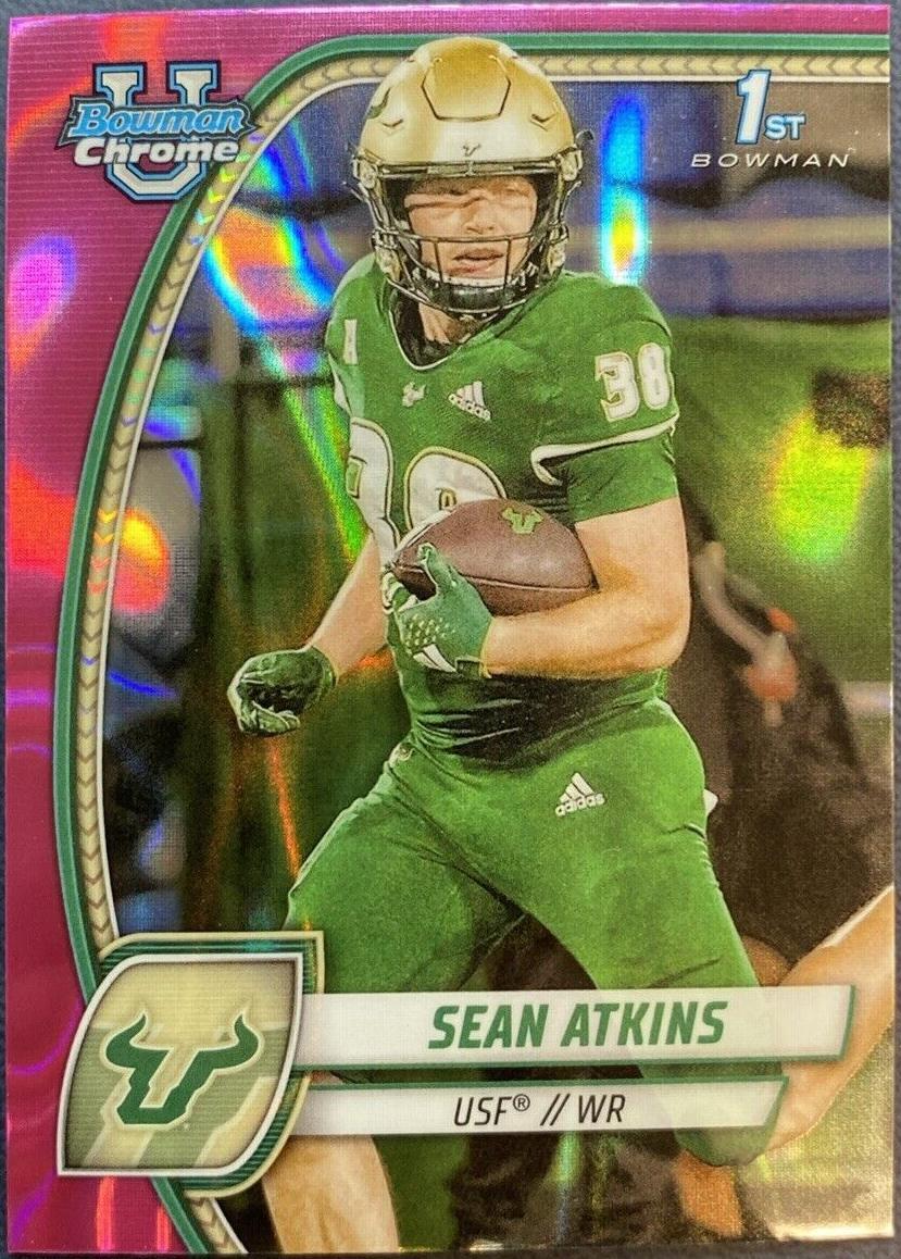 2024 Bowman University Chrome - Sean Atkins #161 Pink Lava Refractor ...