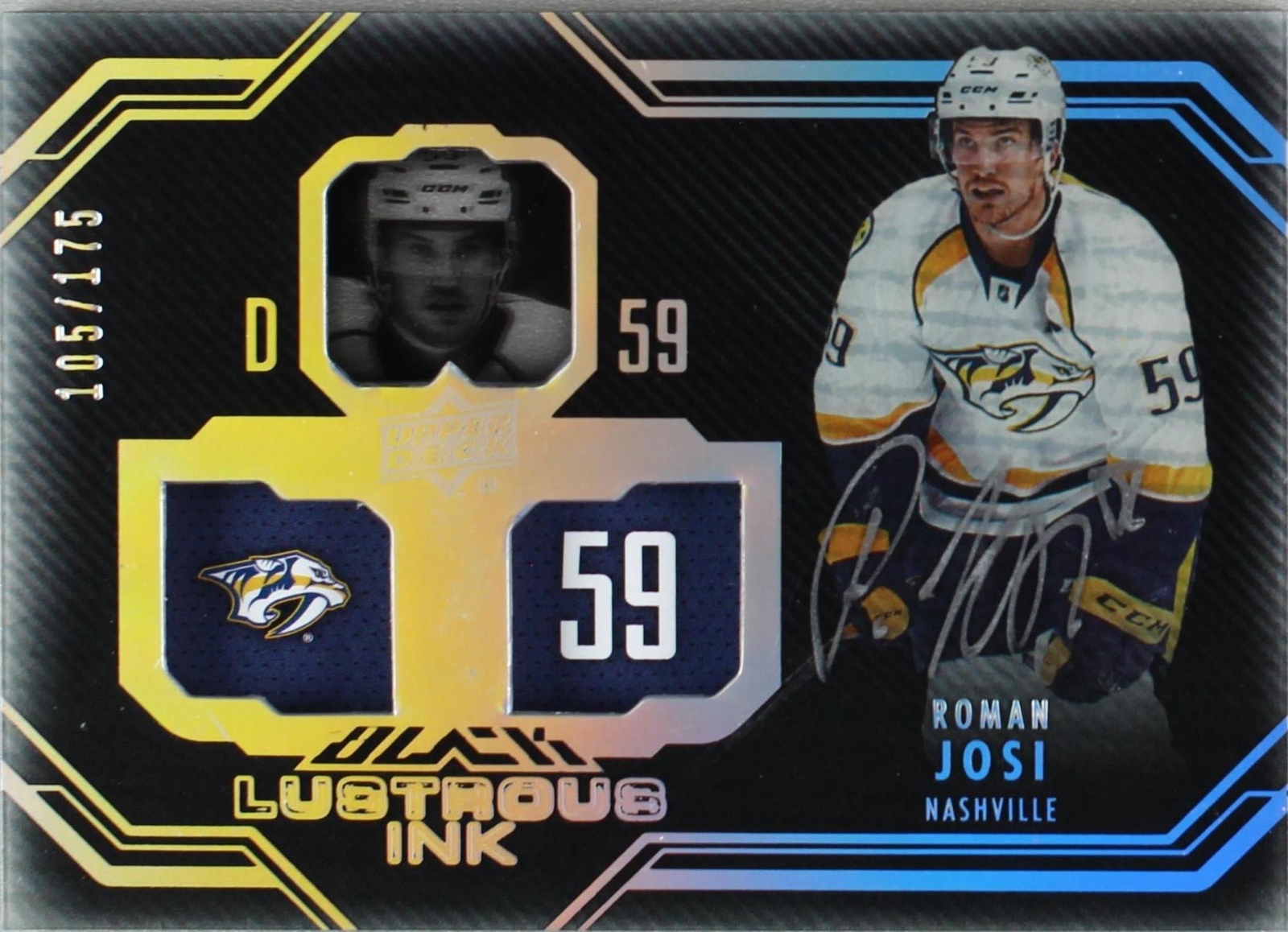 2016-17 UD Black - Lustrous INK #LI-RJ Roman Josi /175 (AU) for sale ...