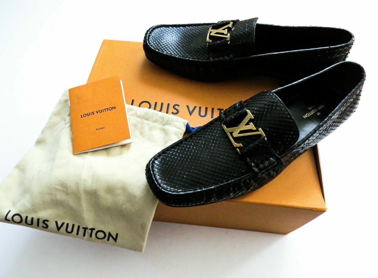 LOUIS VUITTON Montaigne Python Snakeskin Leather Shoes 10 LV LOUIS VUITTON Montaigne Python Snakeskin Leather Shoes 10 LV
