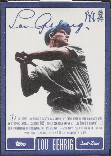 HOF Lou Gehrig 2021 TOPPS PROJECT 70 Card #250 By Joshua HOF Lou Gehrig 2021 TOPPS PROJECT 70 Card #250 By Joshua