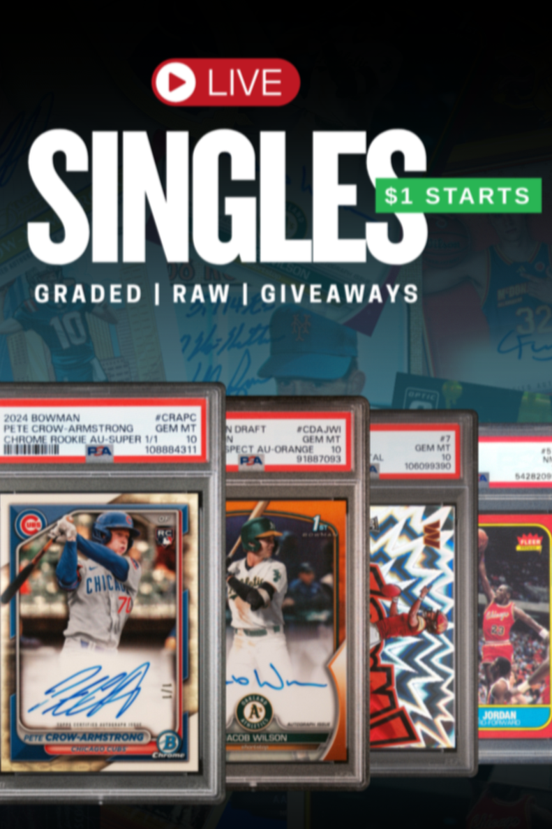 🎯ALL SPORTS, ALL $1 STARTS, SLABS + SINGLES – LETS GO! | eBay Live Video
